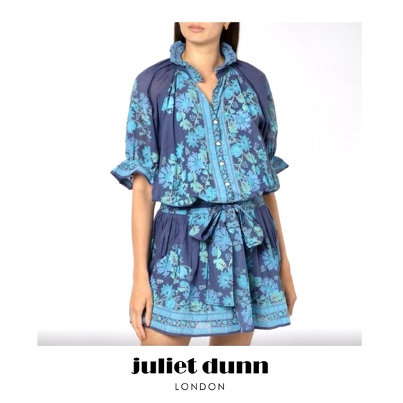 Juliet Dunn | Dresses | Juliet Dunn Blue Floral Dress | Poshmark